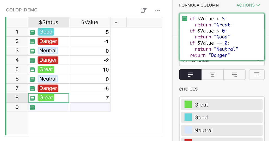 Colour Code Table Cells - Grist Feedback - Grist Creators