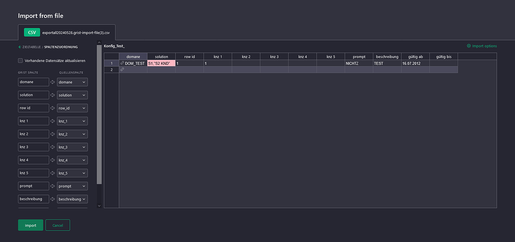 Import Choice List Column Using CSV - Ask for Help - Grist Creators