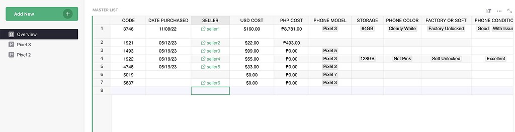 Automatically Bring In Specific Rows To New Table Ask For Help Grist Creators