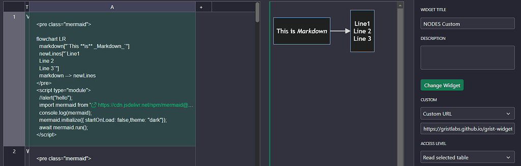 Execute scripts in the html viewer custom widget - Showcase - Grist Creators