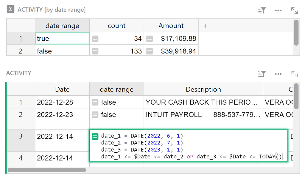 Creating a summary table based on multiple date ranges - Showcase ...
