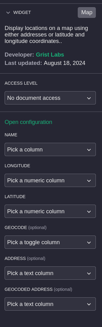 Map Widget Help! - Ask for Help - Grist Creators