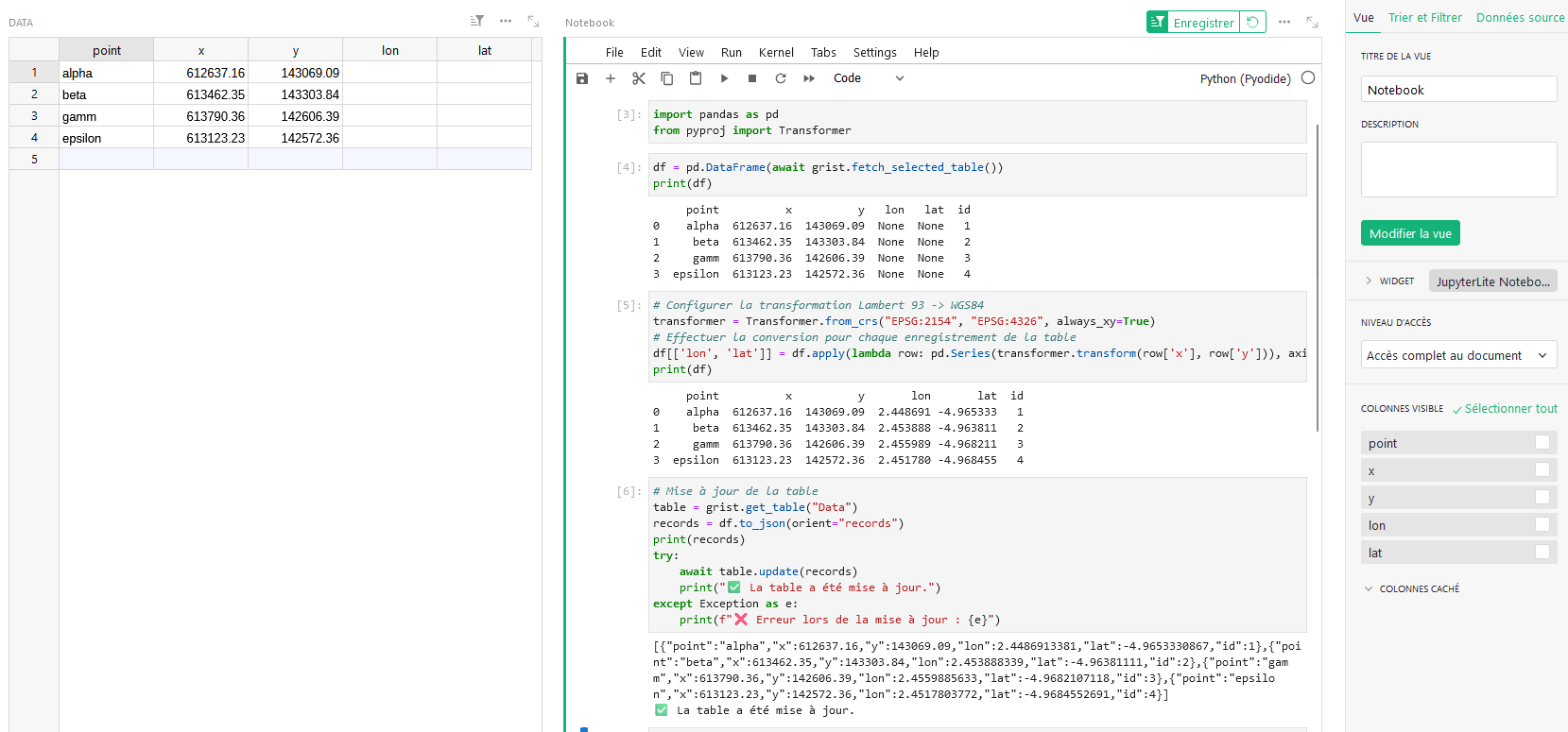 Updating a table using API instructions in Python - Ask for Help - Grist Creators