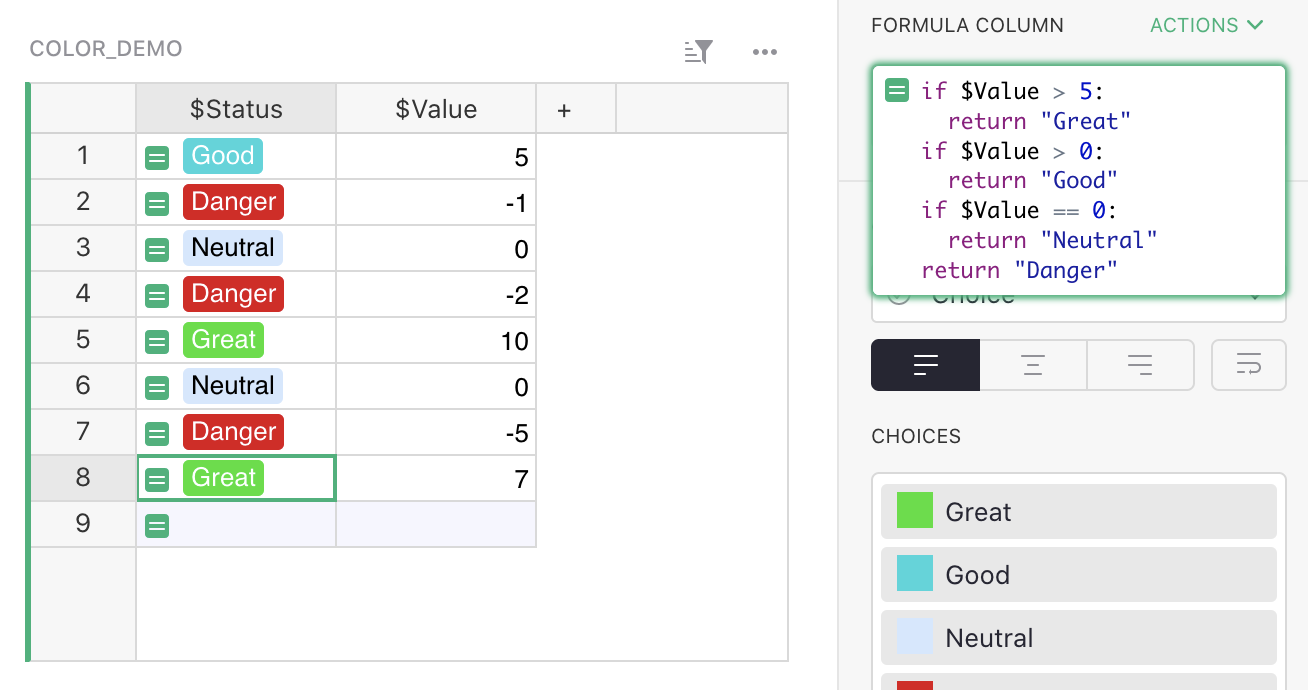 Colour Code Table Cells - Grist Feedback - Grist Creators